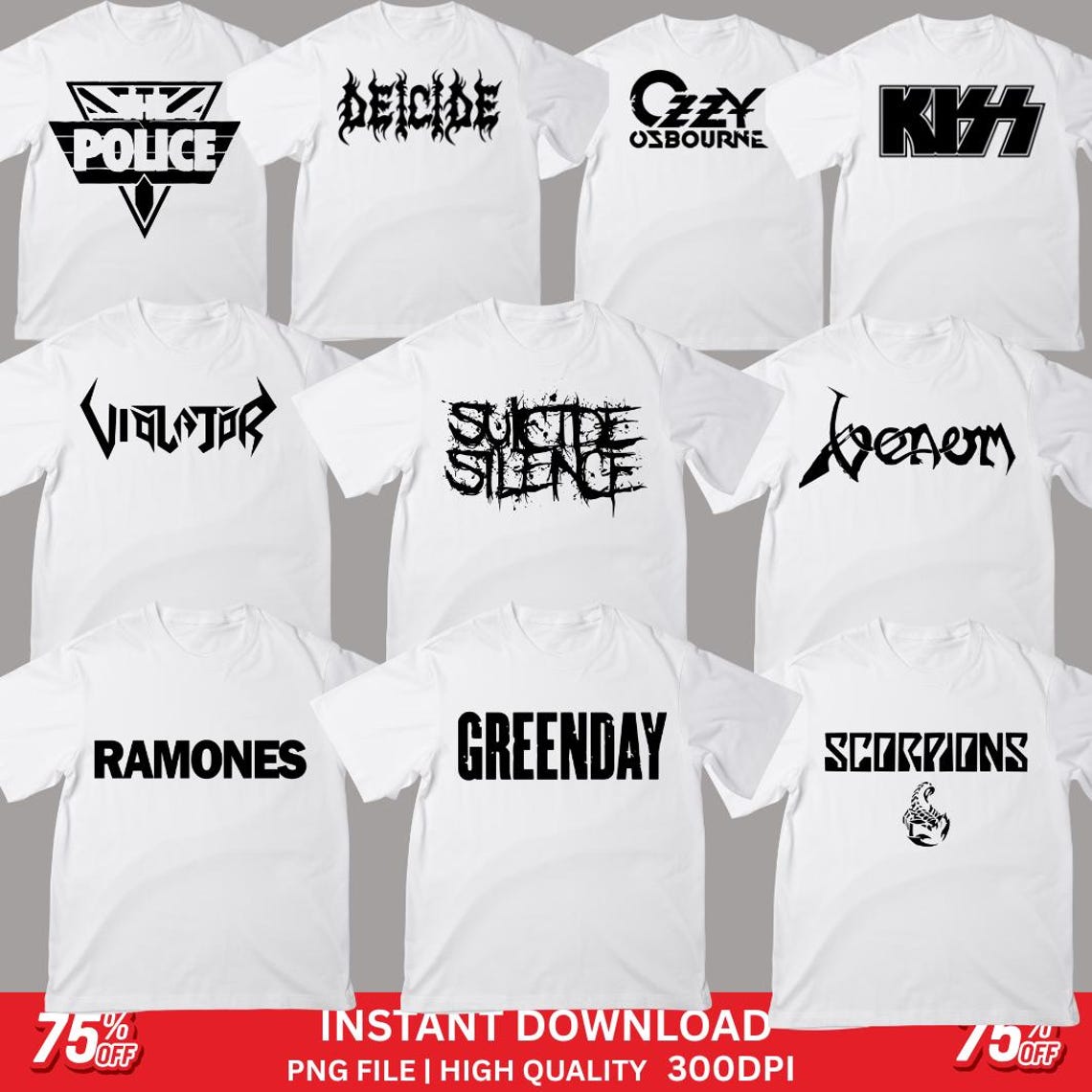 Band Logo PNG Bundle: Heavy Metal & Rock Graphics (digital Download) - Etsy