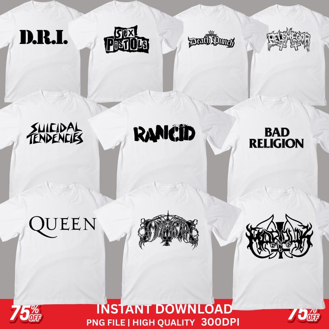 Band Logo PNG Bundle: Heavy Metal & Rock Graphics (digital Download) - Etsy
