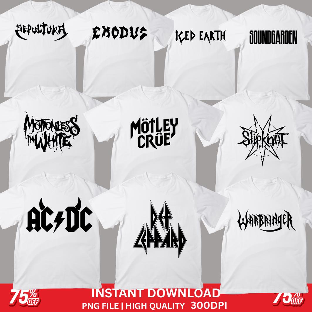 Band Logo PNG Bundle: Heavy Metal & Rock Graphics (digital Download) - Etsy