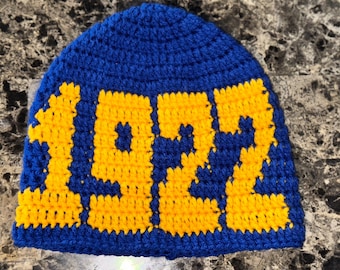Sigma Gamma Rho Crochet Hat | Jumbo Ruffles | D9 Sorority | Royal Blue ...