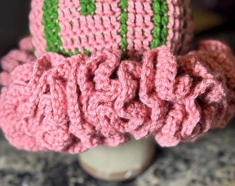 Alpha Kappa Alpha Crochet Hat | Jumbo Ruffles | D9 Sorority | AKA ...
