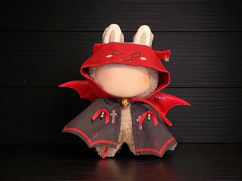 Labubu Bat Cloak – Halloween Cosplay Costume Outfit for Labubu Doll ...