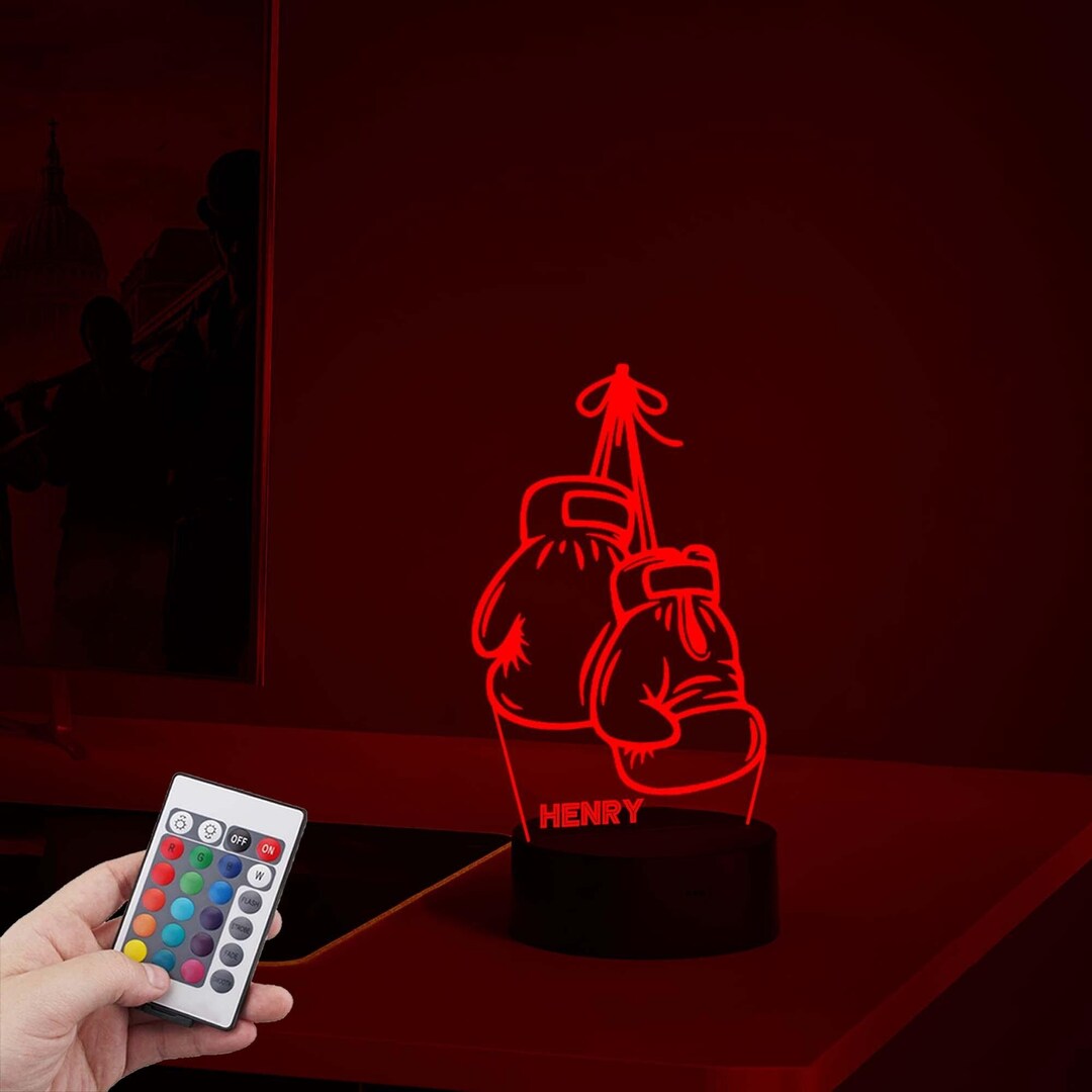 Boxing Gloves Custom Engraved Night Light,boxing Gloves Light up Sign ...