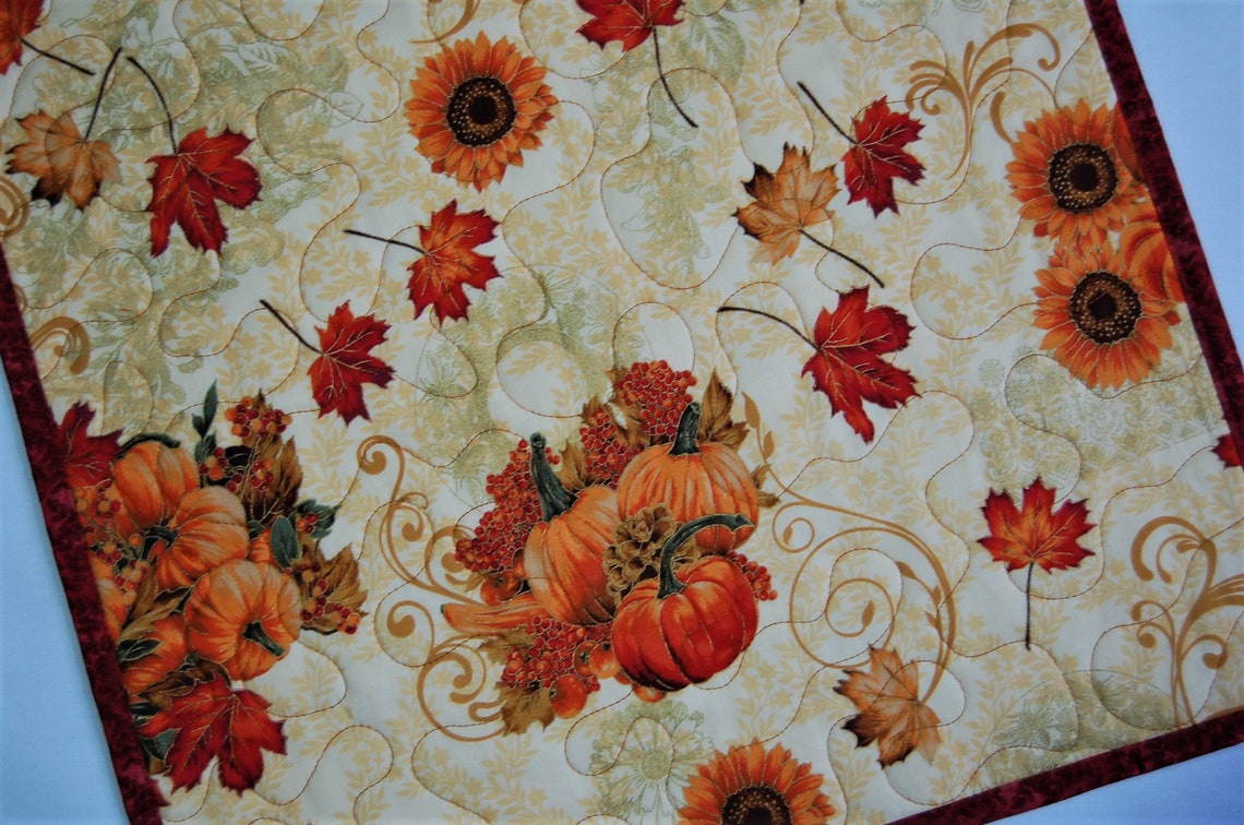 Bright and Bold Sunflowers Table Topper/reversible/shady Spring Quilts ...