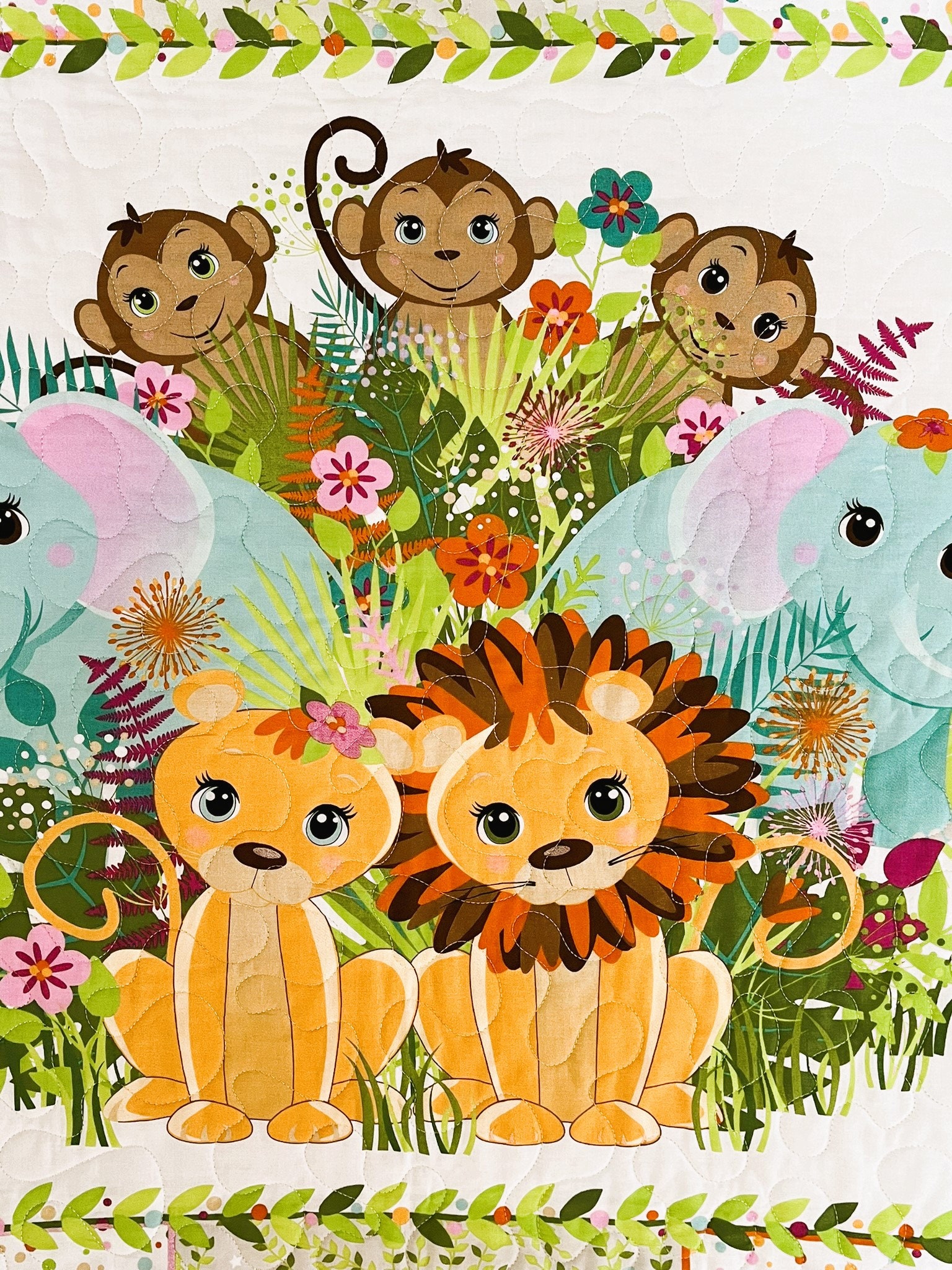 Adorable Jungle Babies Panel Baby Quilt/shady Spring Quilts - Etsy