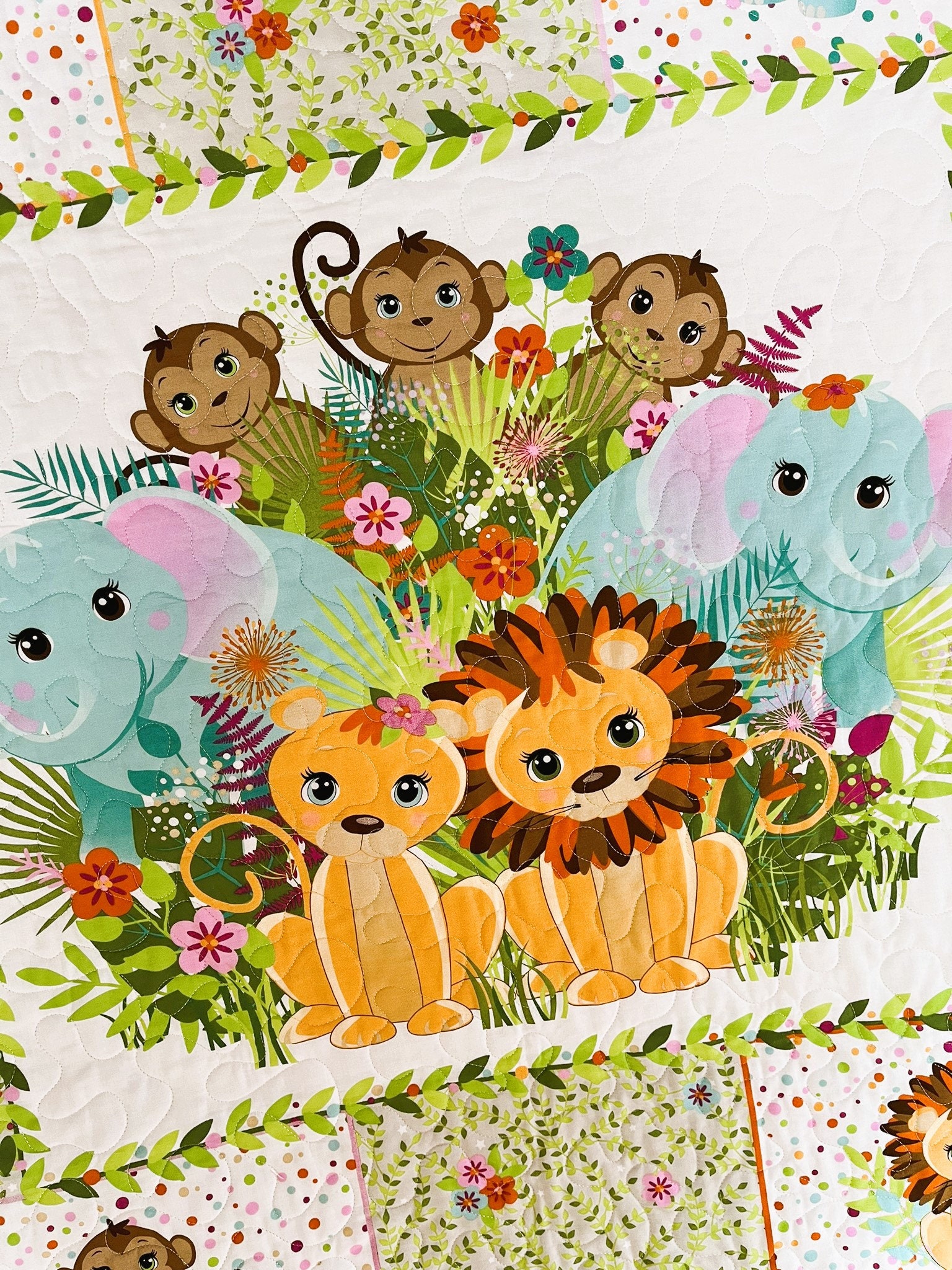 Adorable Jungle Babies Panel Baby Quilt/shady Spring Quilts - Etsy