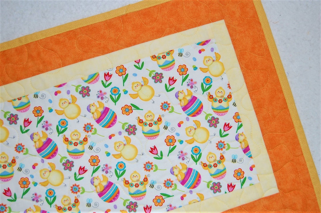 Easter Chicks Table Runner: Spring Floral Quilted Decor (16" X 29") - Etsy