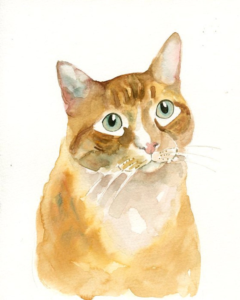 Custom Cat Portrait Cat Memorial Custom Cat Custom Cat | Etsy