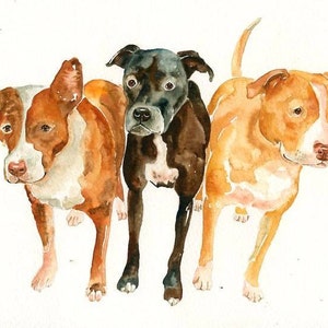 Custom 3 Portraits Custom Pet Portrait Custom Pet Painting Original ...