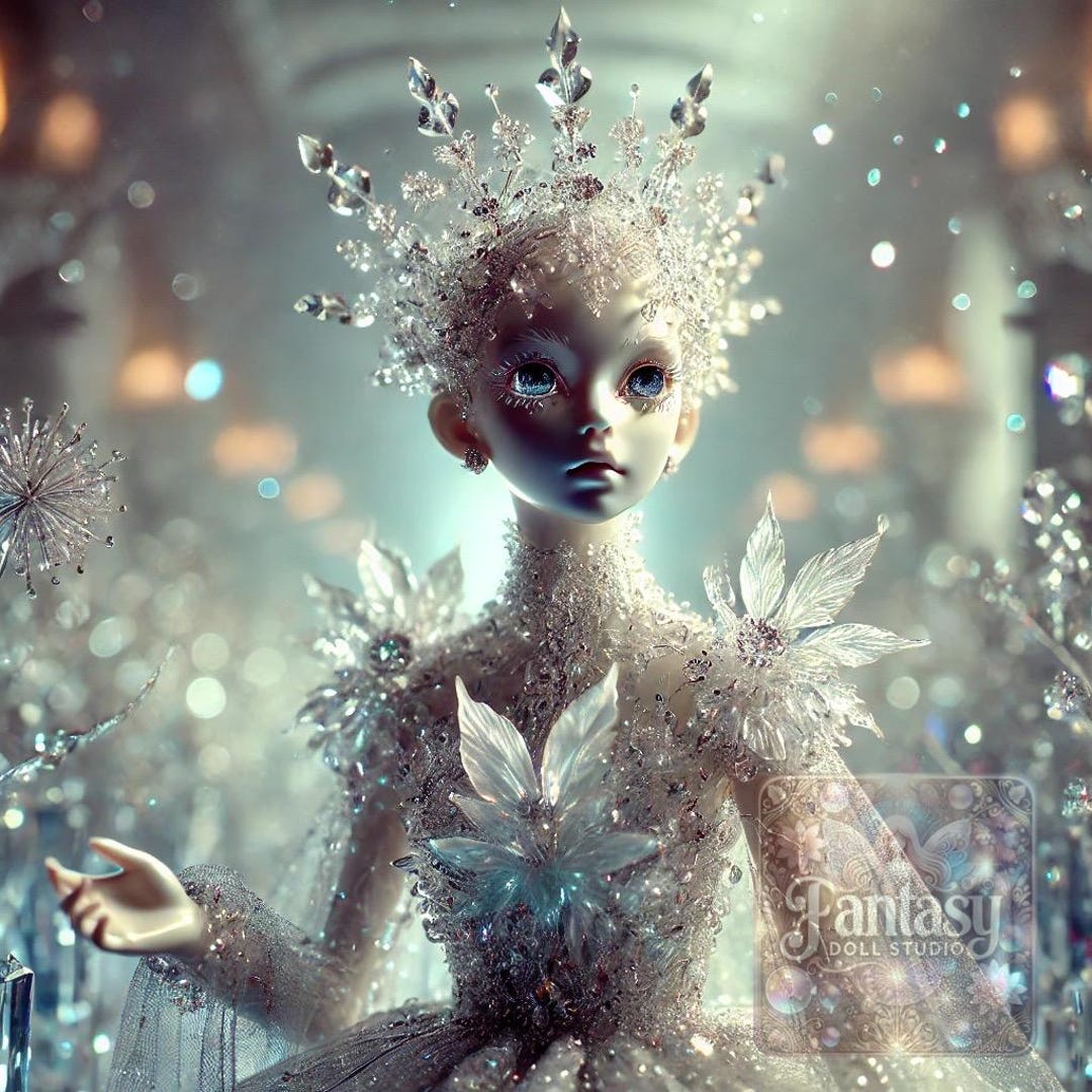 Crystalline Tears – Glass Fantasy Doll Art | Crystal Princess AI ...