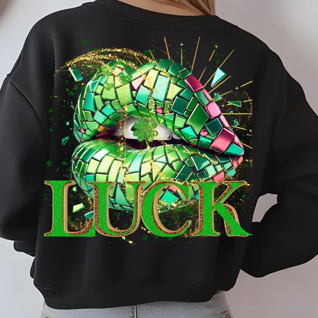 St.patrick's Day Lips Png Sublimation,st.patricks Day Png,glitter Kiss ...