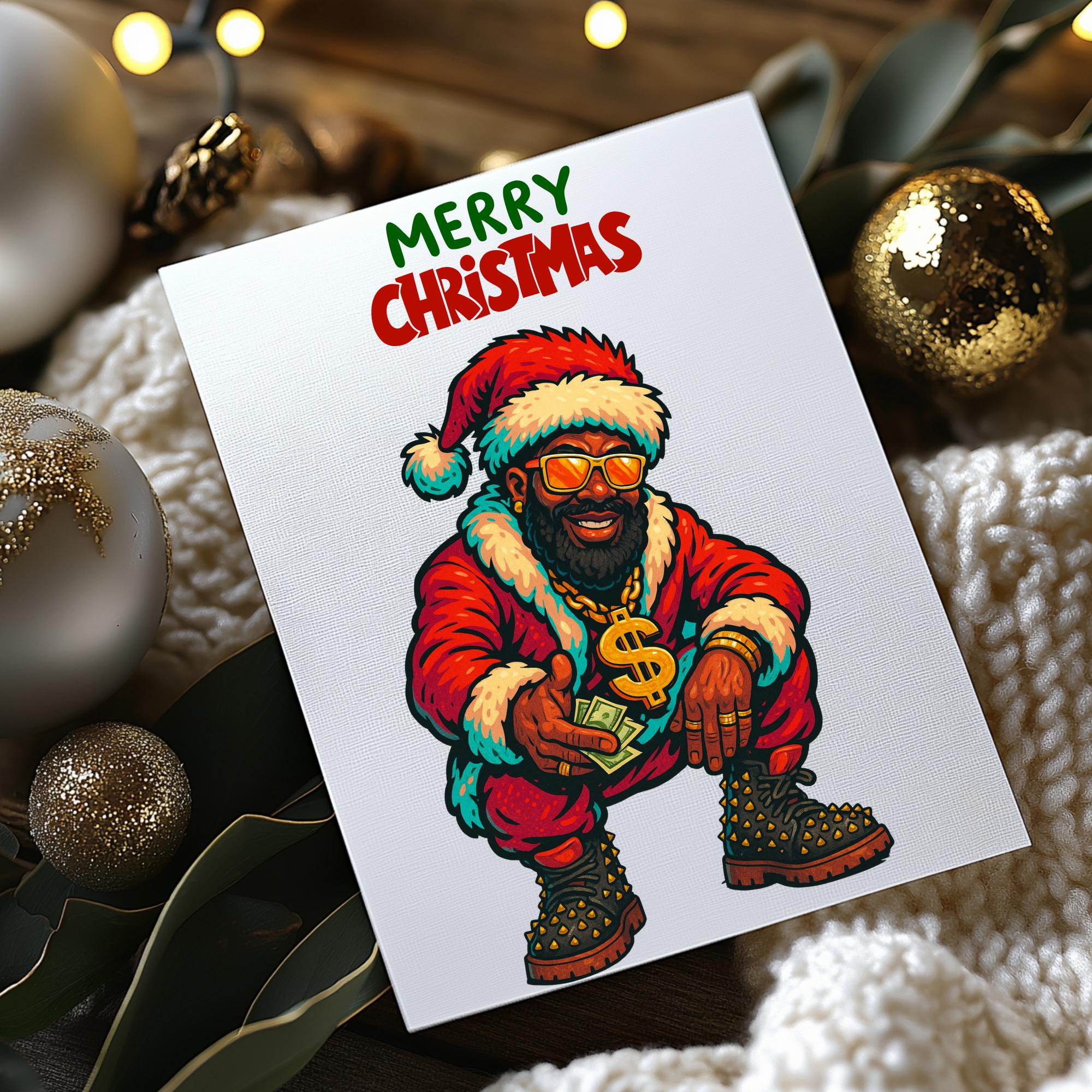 Urban Black Santa PNG Bundle,hip Hop Santa Clipart,gangsta Santa ...