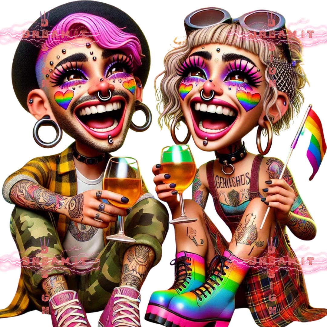 Pride Friends PNG | LGBTQ Rainbow Tattoo Couple Sublimation Clipart ...