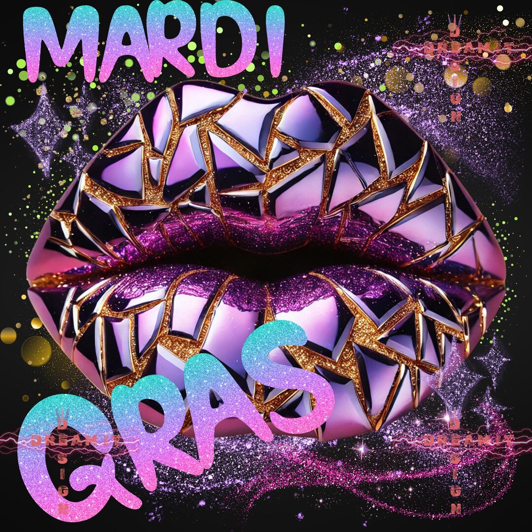 Mardi Gras Lips and Fleur De Lis Png,glitter Mardi Gras Png,sequins ...