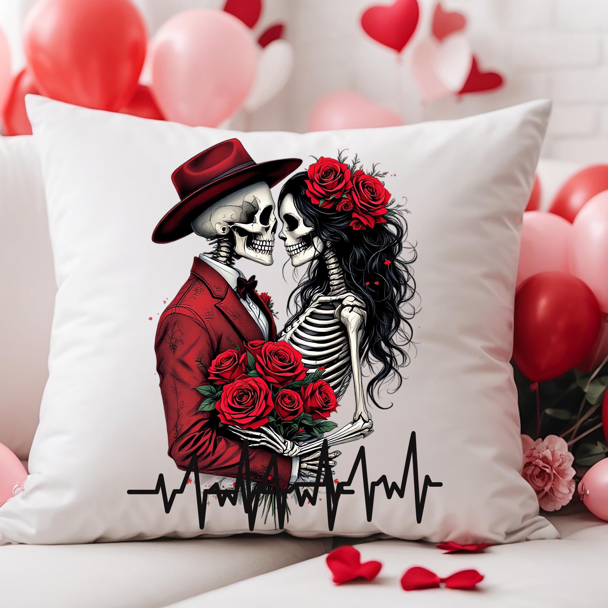 Romantic Skeleton Couple Png,gothic Valentine’s Day Clipart,day of the ...