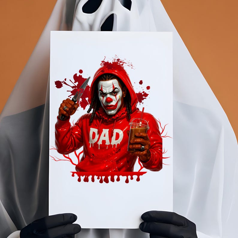 Black Horror Dad PNG Bundle,50 Halloween Scary Dad Clipart,creepy ...
