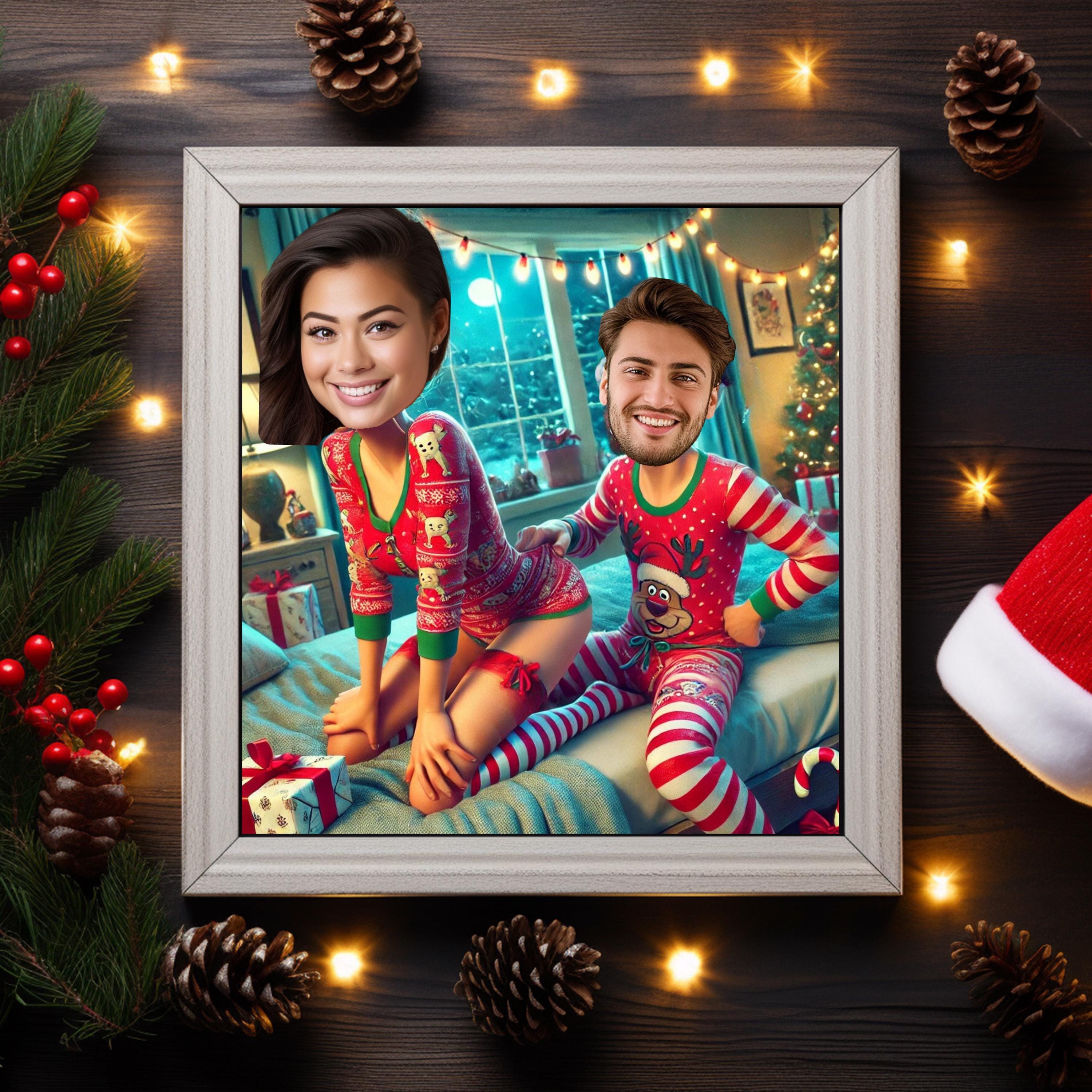 Custom Christmas Couple Portrait Poster,chrıstmas Gift,funny and ...