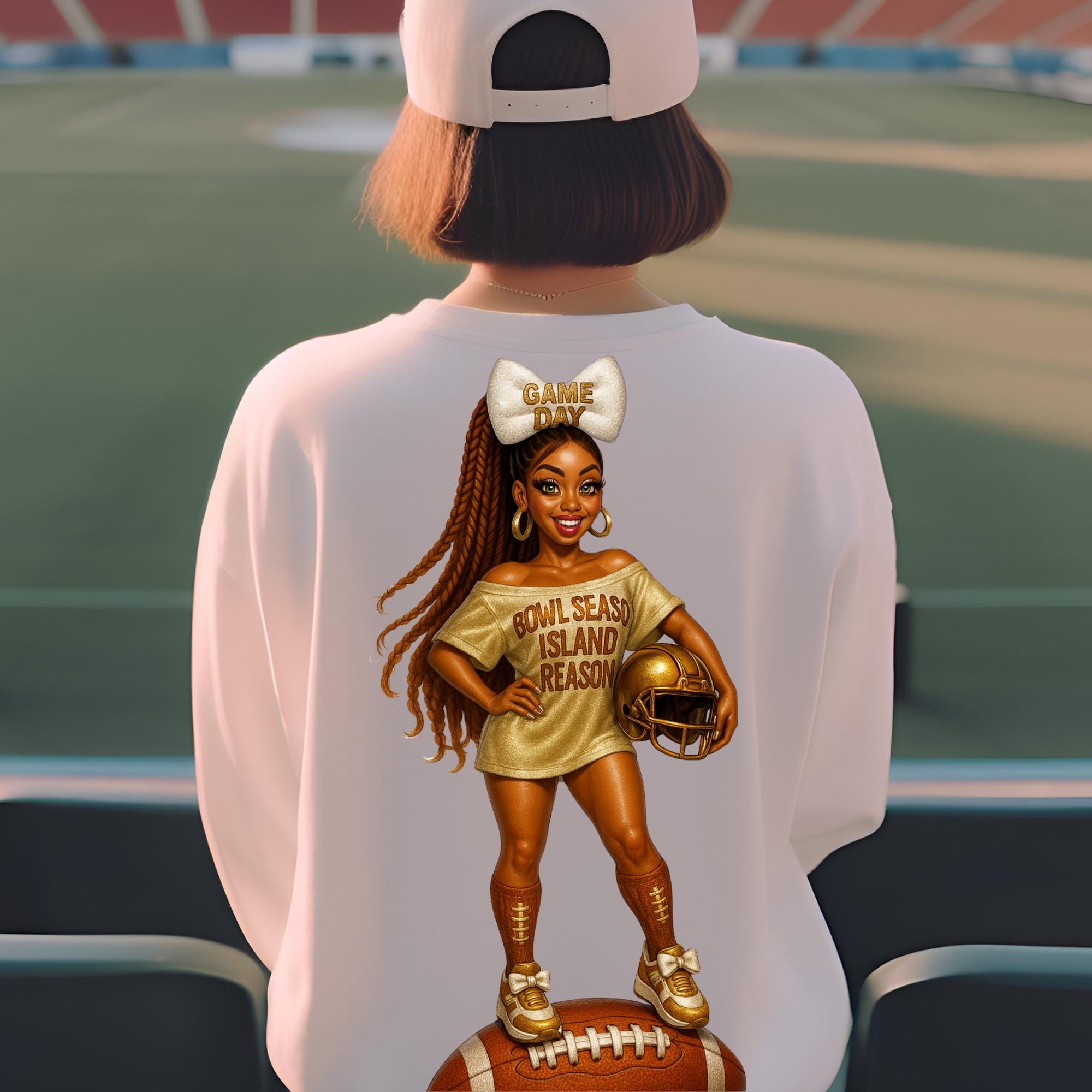 Afro Glam Game Day Queens Bundle,football Girl Png,halftime Show Png ...