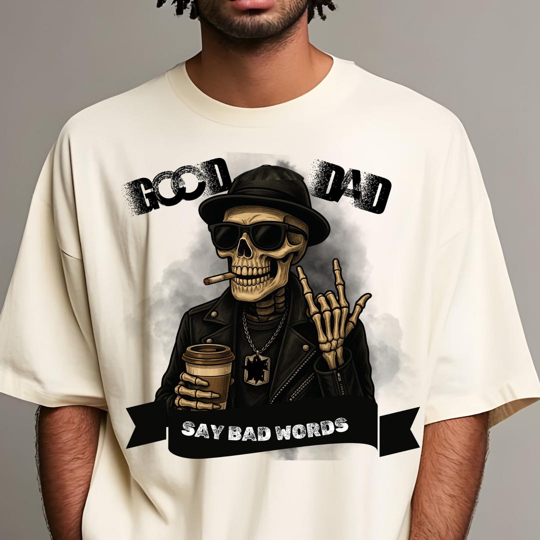 Funny Skeleton Dad PNG: Gothic Rock Father's Day Sublimation (digital ...
