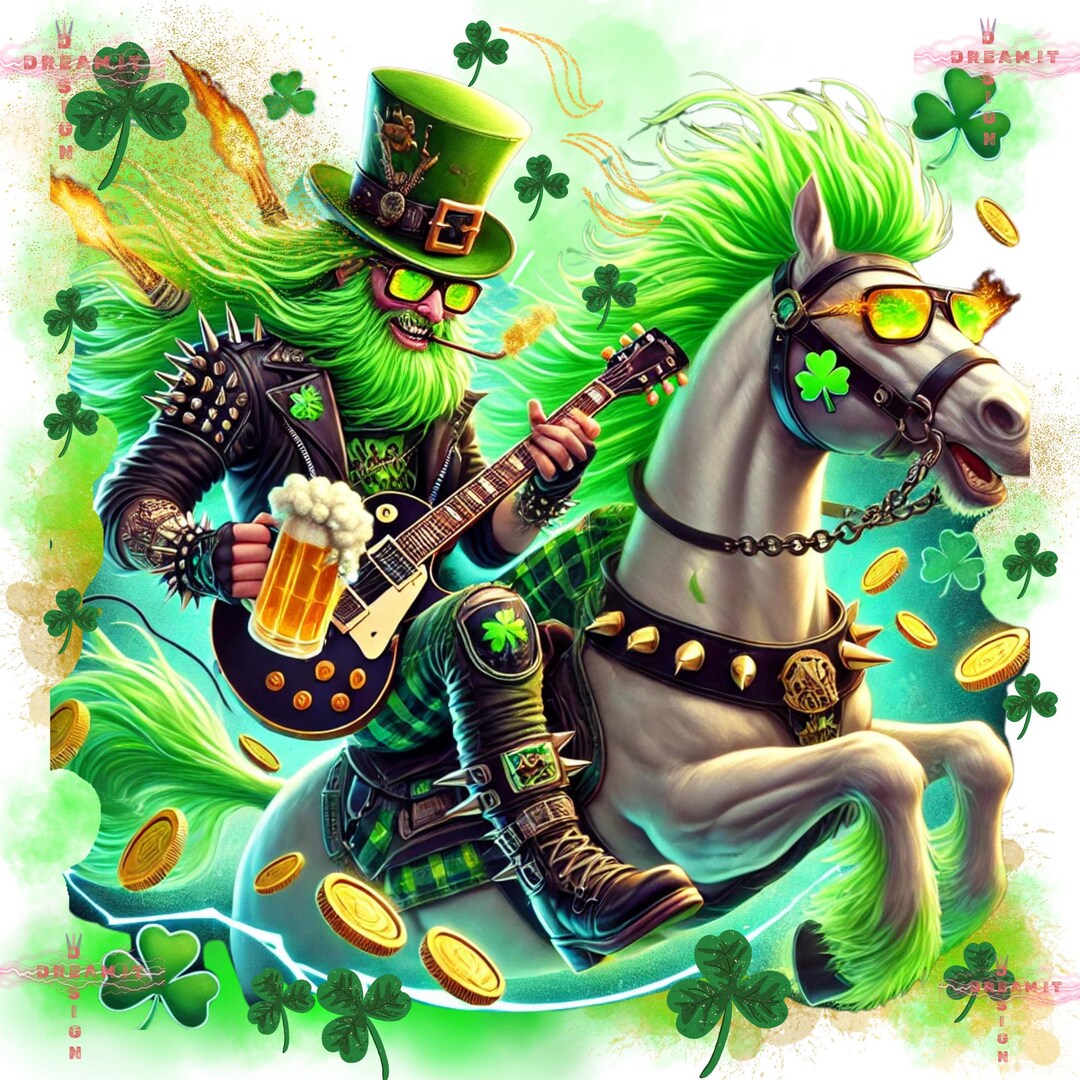 Lucky Cowboy Png,funny Western St Patrick’s Day Png,shamrock Horse ...