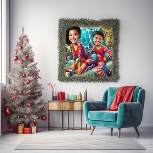 Custom Christmas Couple Portrait Poster,chrıstmas Gift,funny and ...