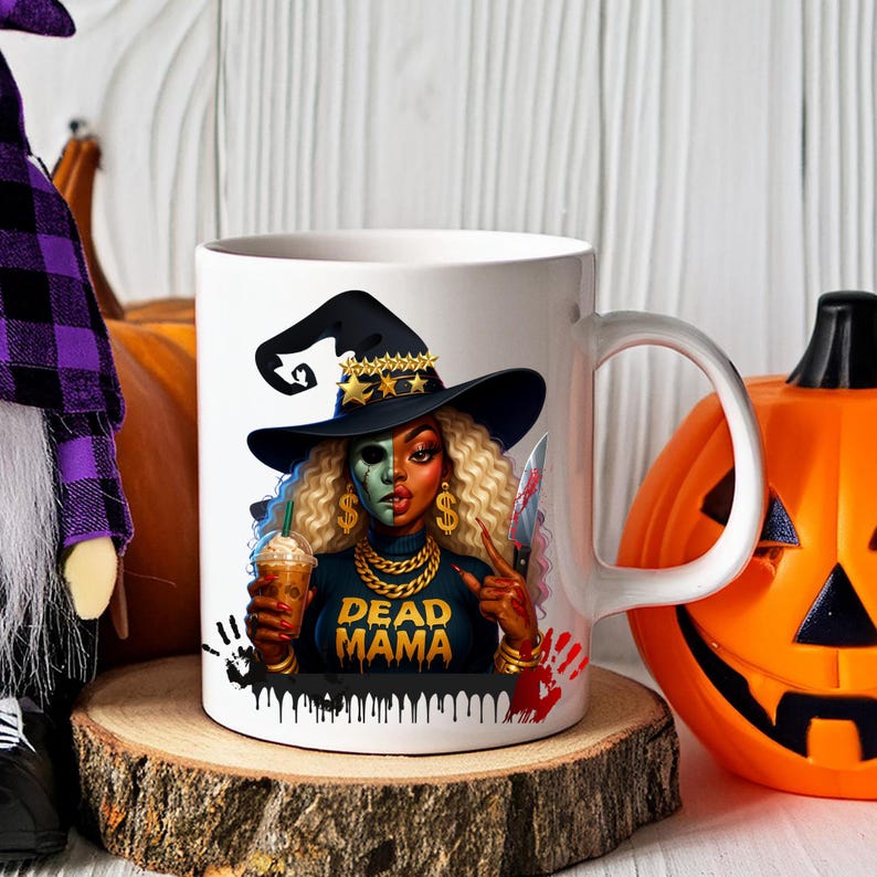 Halloween Mama Black Woman Horror Clipart Bundle,creepy Cute Afro Glam ...