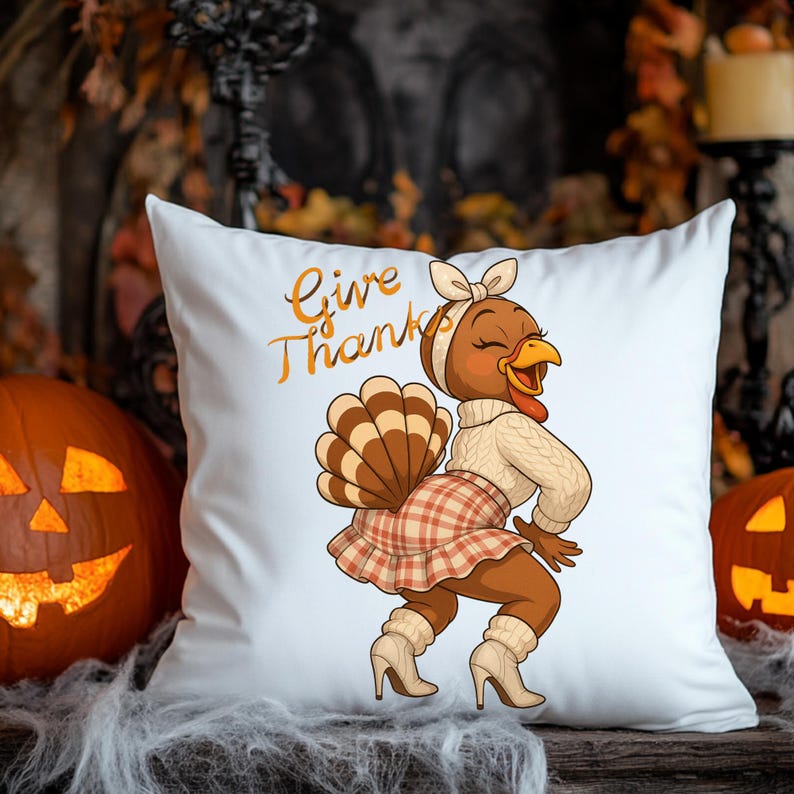 Thankful&twerking Funny Turkey Bundle,glam Thanksgiving Png,cute ...