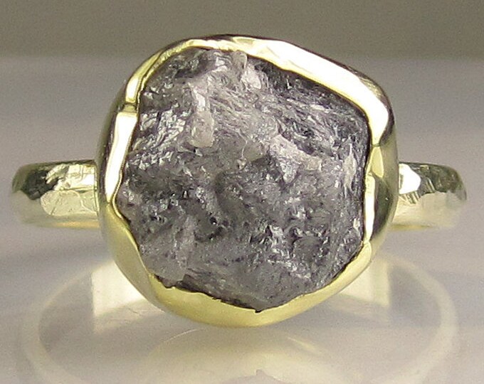 Rough Diamond Ring 18k and 14k Gold - Etsy