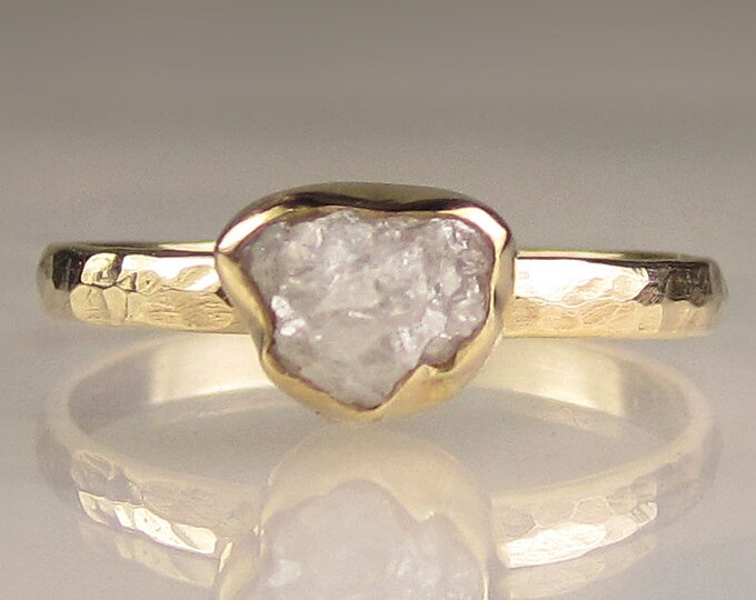 Rough Diamond Ring in 14k Gold - Etsy
