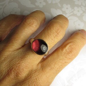 Red Tourmaline Ring, Cherry Tourmaline Ring, Pink Tourmaline Cabochon ...