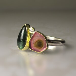 Green Tourmaline Watermelon Tourmaline Ring, Watermelon Tourmaline ...