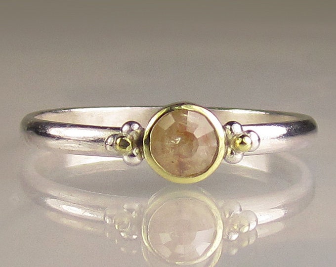 Natural Rose Cut Diamond Ring - 18k Gold and Palladium Sterling - Etsy