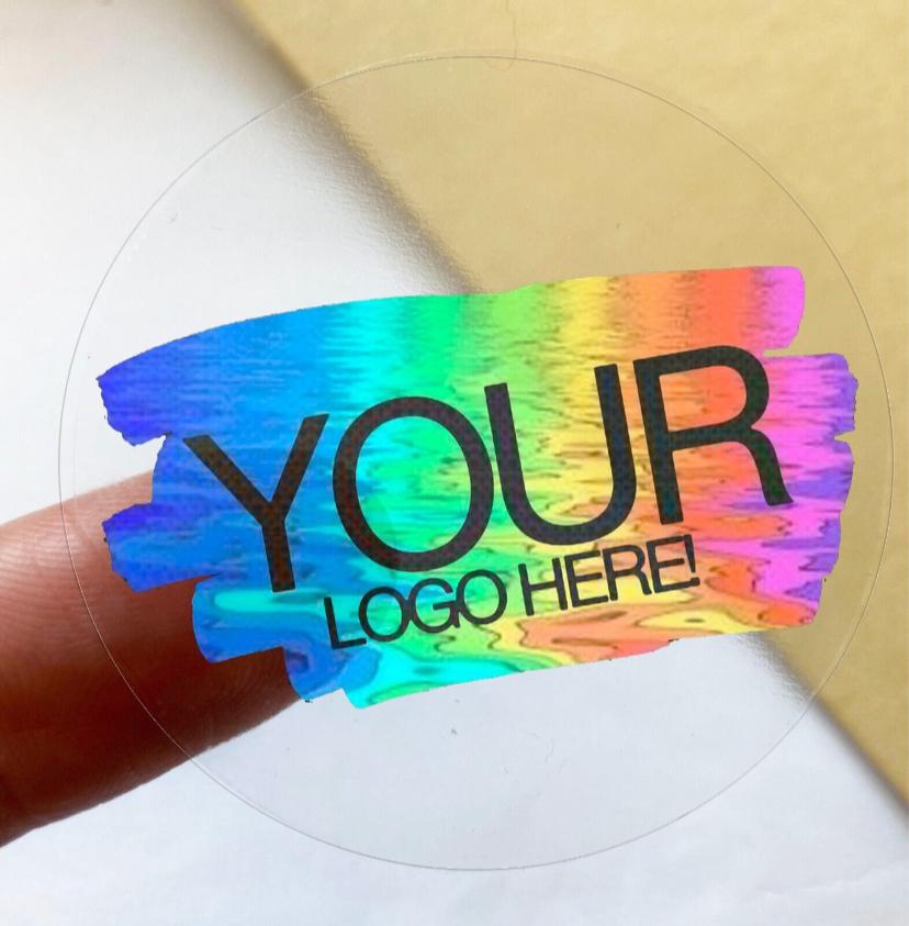 Personalised Colour Logo Stickers Labels Transparent Clear Business ...