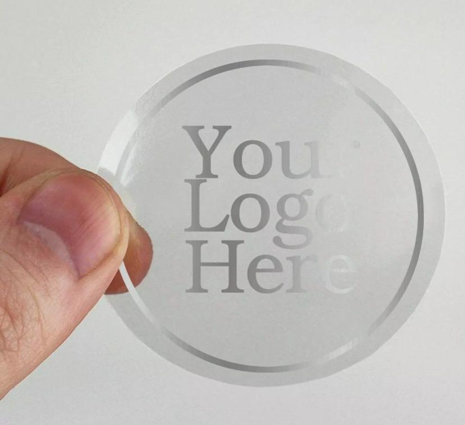 100 Holographic Gold Foil Clear Round Stickers | Custom Logo Rainbow ...