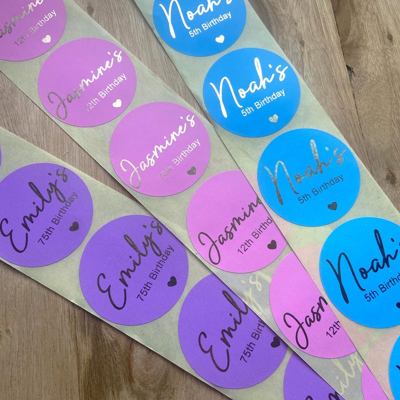 Pink and Blue Foil Seals - Etsy UK