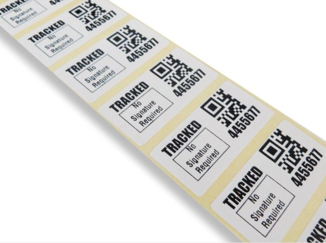 100 X 25mm X 50mm Tracked QR Code Labels Fake Stickers Postal Tracking ...
