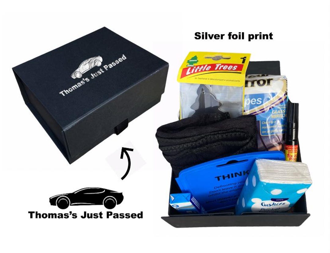 Personalised Learning to Drive New Car Gift Box Silver Print Mens Gift ...