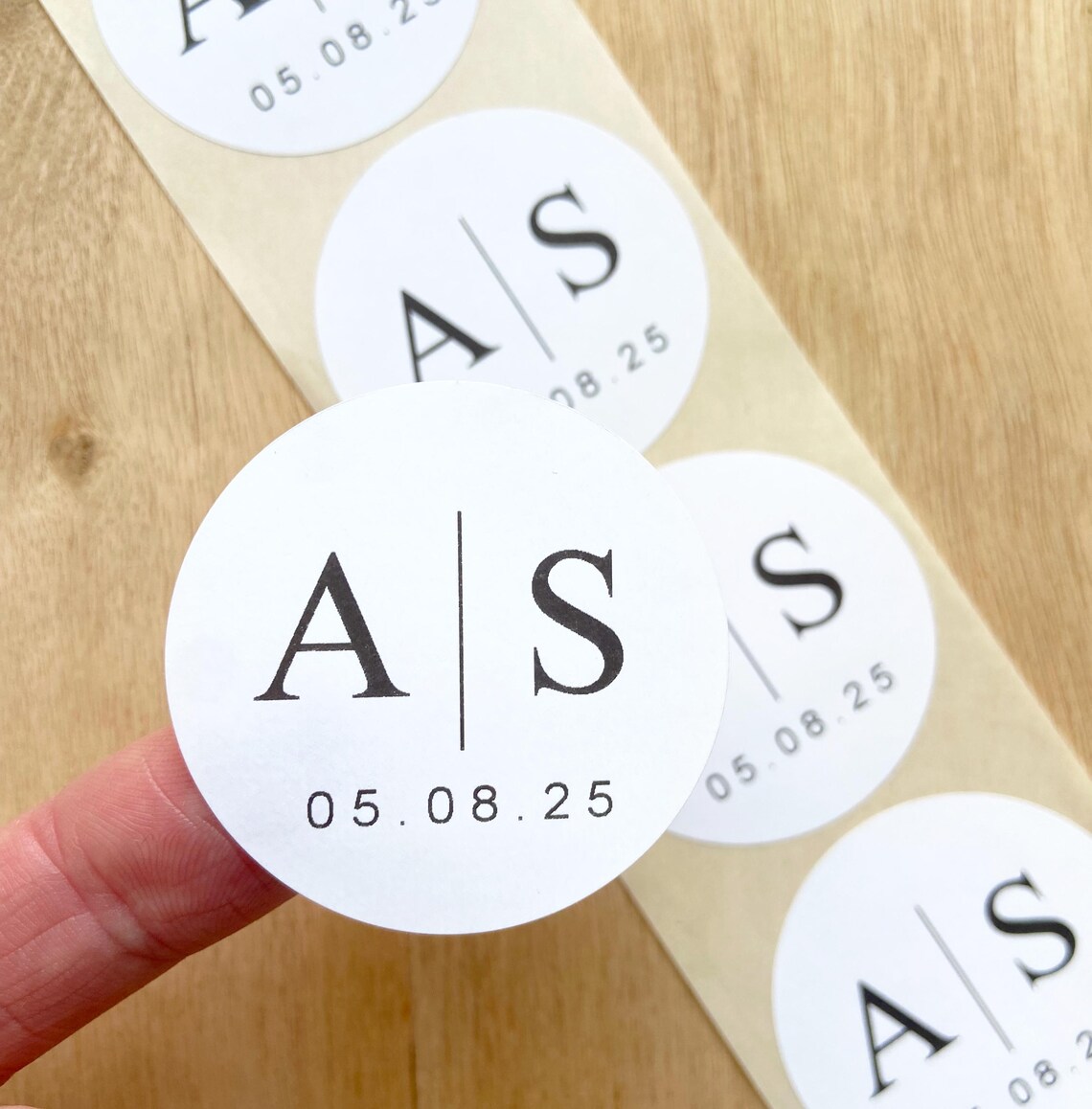 Custom Initials Monogram Stickers | Wedding Favour Labels ...