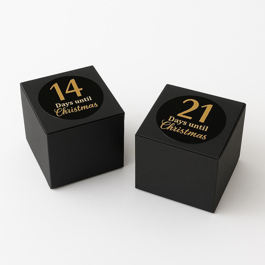 24 Pack 2 Inch Black Christmas Advent Calendar Boxes – DIY Fill ...