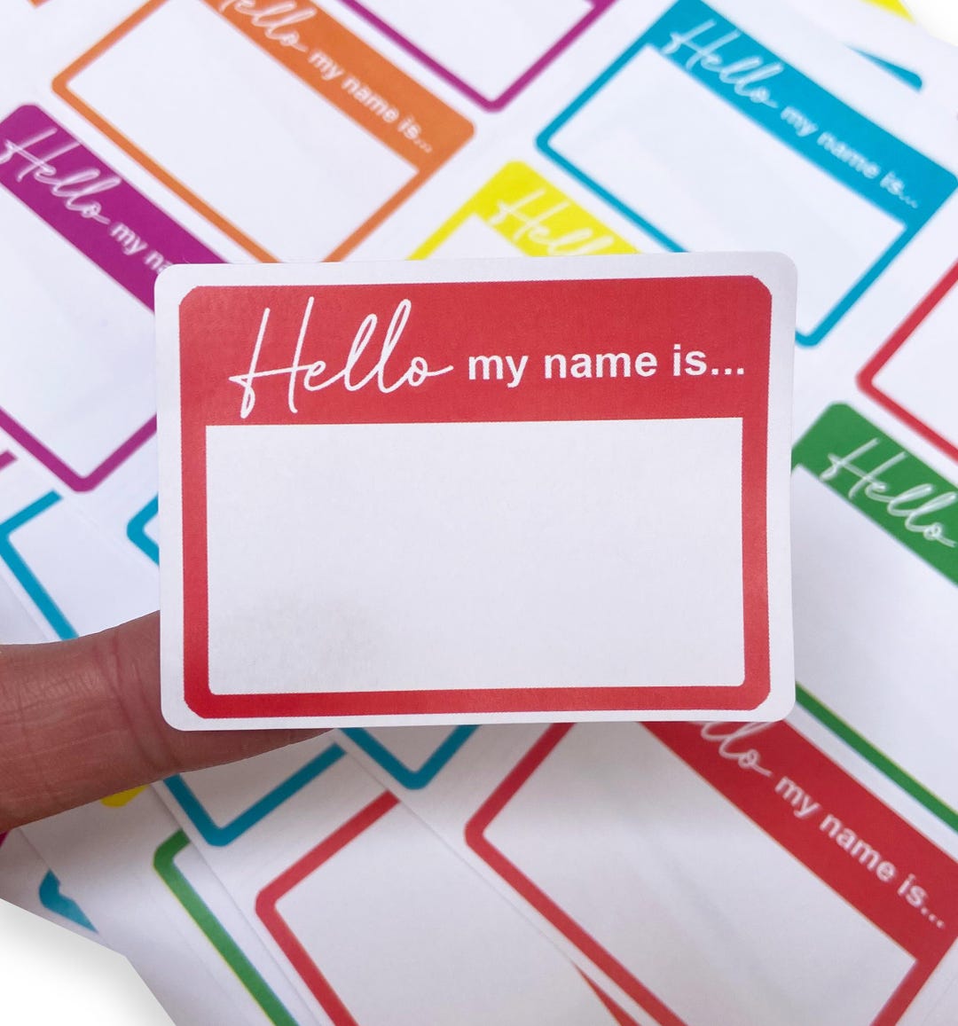 Hello My Name is Stickers – 72-pack Colorful Name Tag Labels, 64mm X ...