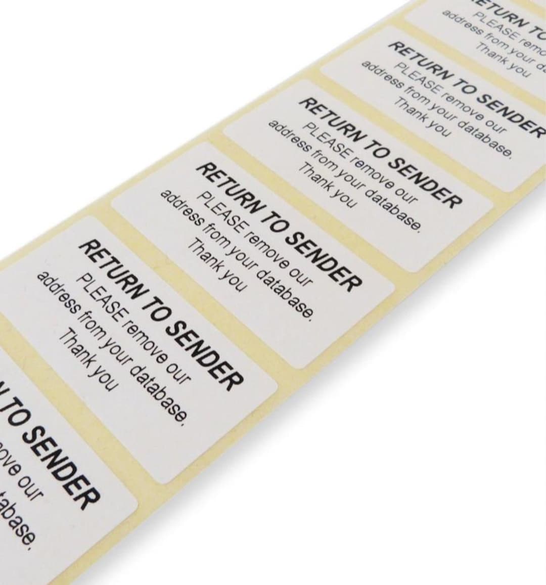 100 X 25mm X 50mm Return to Sender Unwanted Mail Labels Stickers - Etsy