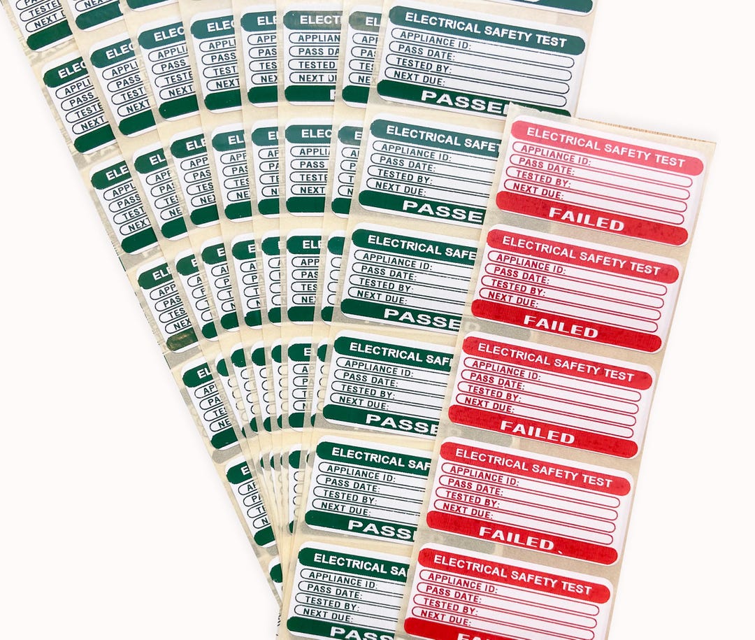 Pack of 105 Electrical Pat Safety Test Labels - 100 Passed, 5 Failed ...