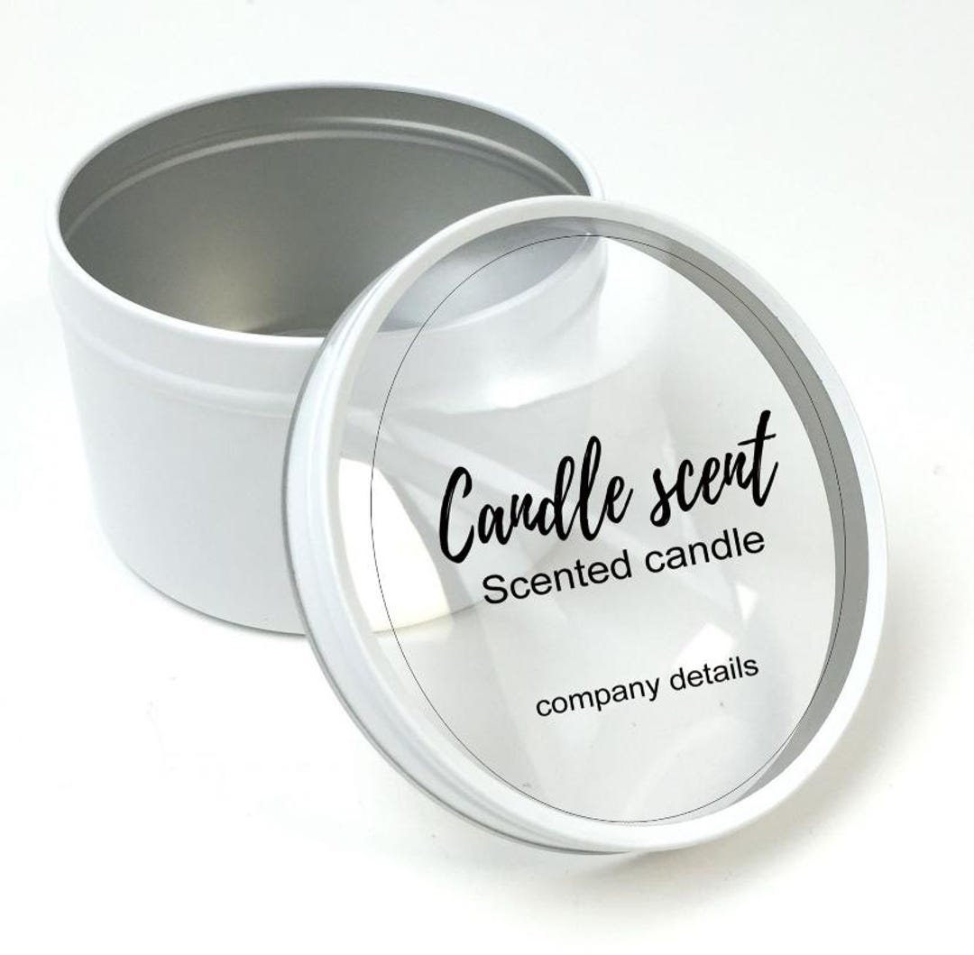 100 X Round Clear Candle Scent Labels Soy Wax Transparent Personalised ...