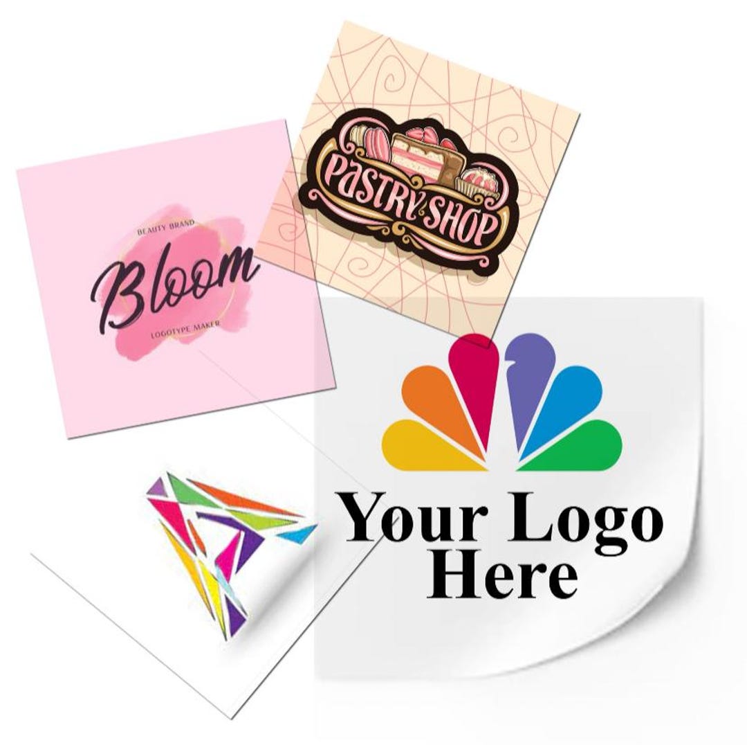 100 X Clear Full Colour Logo Transparent Labels Square 50mm 60mm 80mm ...