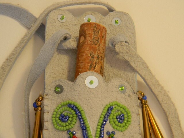 Northeastern Neck Knife Beaded Sheath Birch Handle Chert - Etsy