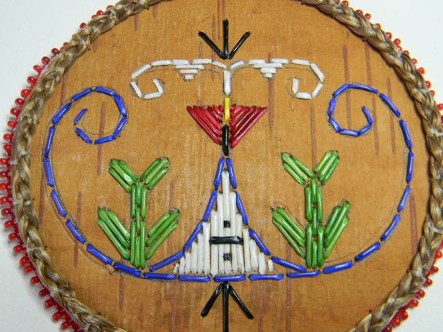 Mi'kmaq Porcupine Quilled Medallion, Beaded Necklace - Etsy