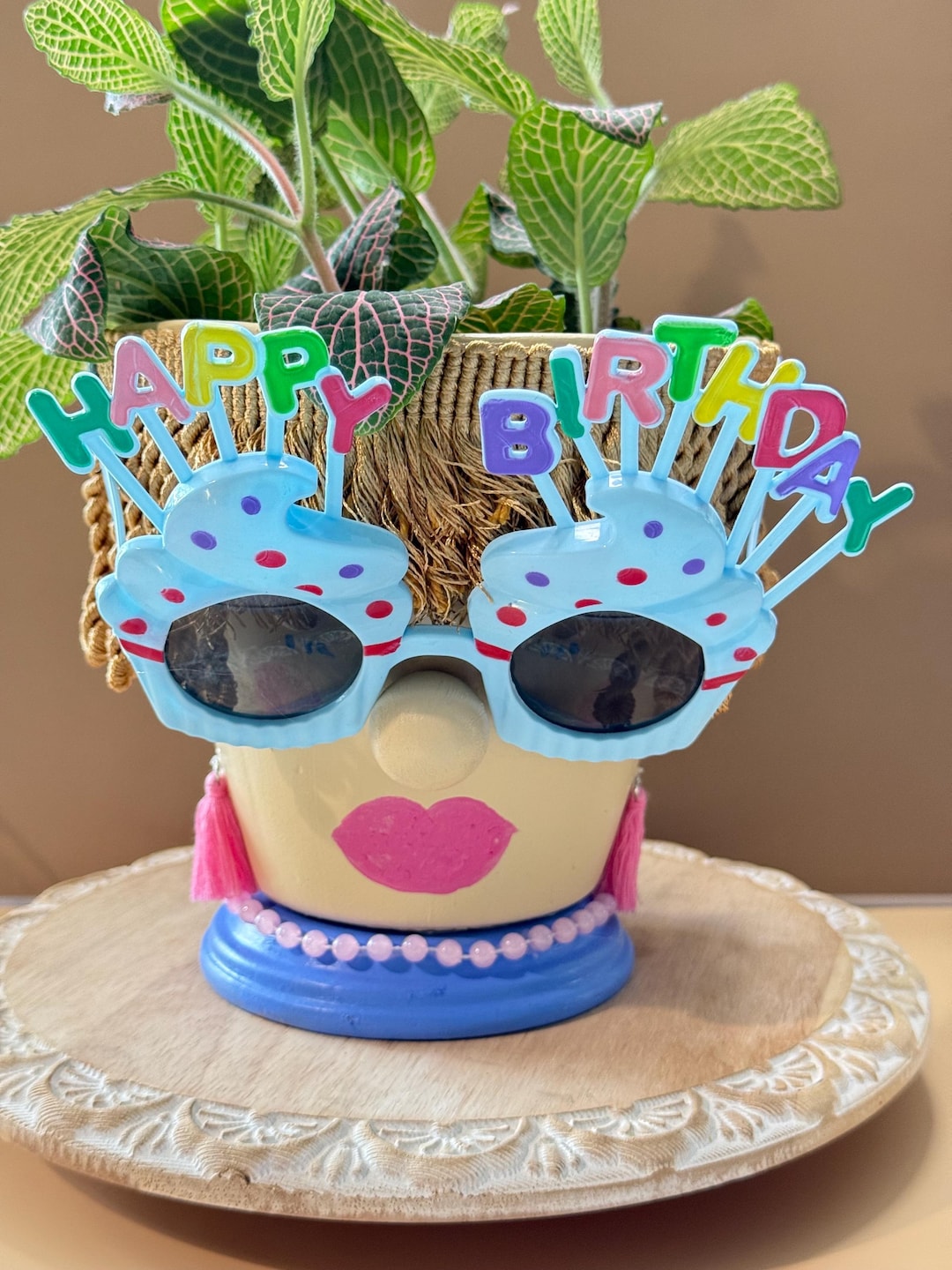 Happy Birthday Face Planter, Birthday Gift Ideas, Unique Planter Pots ...