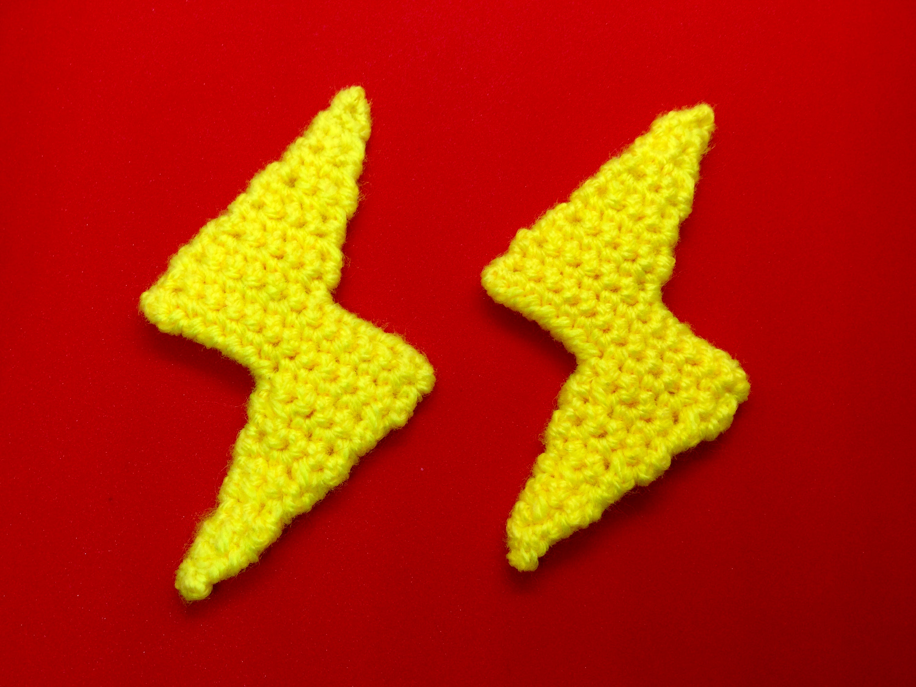 Handmade Crochet Lightning Bolt Brooch Neon Yellow | Etsy