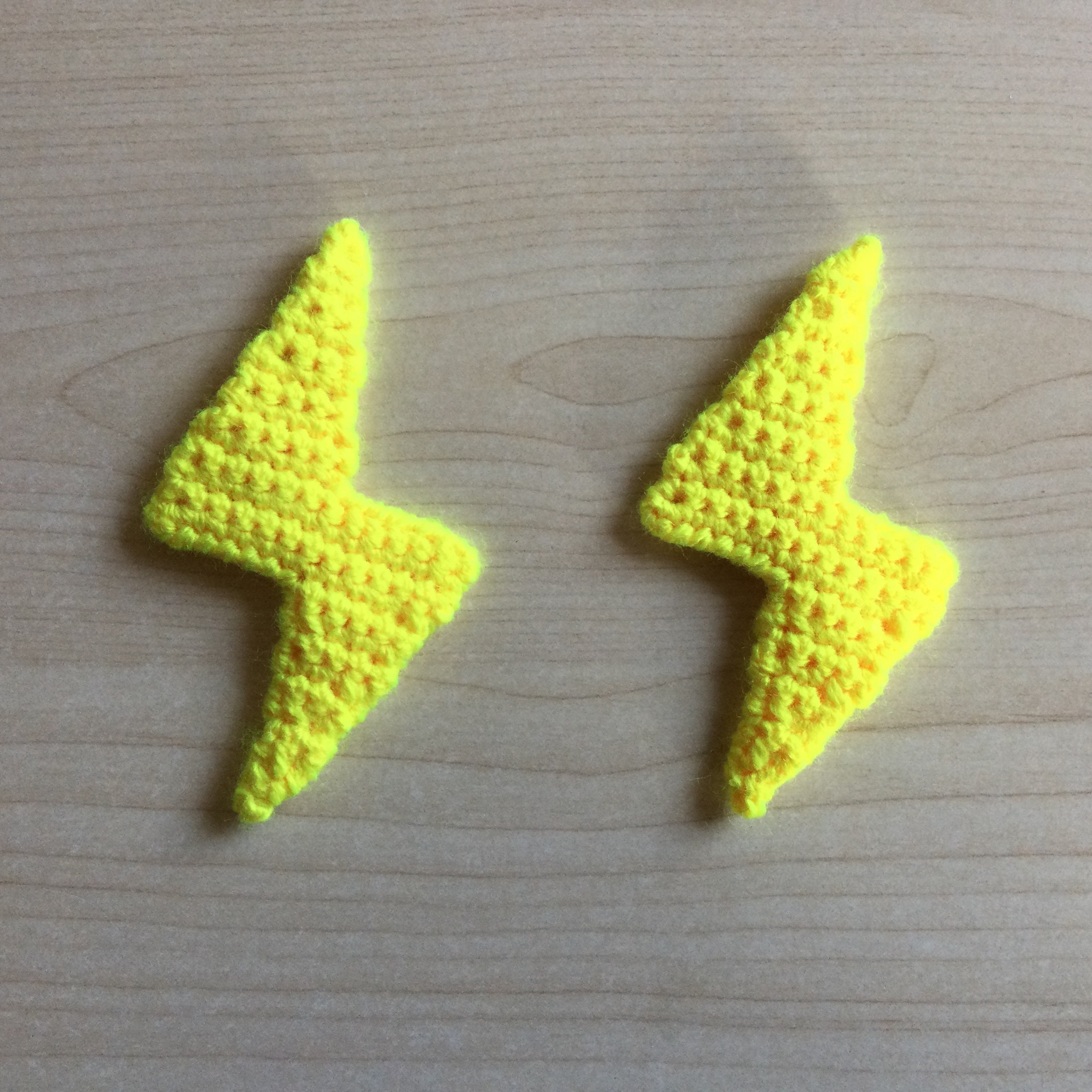 Handmade Crochet Lightning Bolt Brooch Neon Yellow - Etsy Nederland