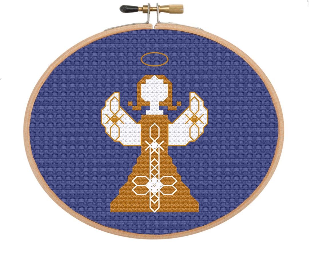 Christmas Cross Stitch Pattern, Angel Chrismon Ornament Color, and ...